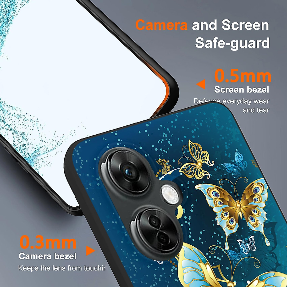 Starhemei for OnePlus Nord N30 5G Case, OnePlus Nord CE 3 Lite 5G Case, Silicone TPU Slim Rubber Flexibility Soft Protective Cover Protector Phone Case for OnePlus Nord N30 5G 2023 (Butterfly)