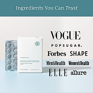 CYMBIOTIKA Molecular Hydrogen Water Tablets with Magnesium, Energy Boost, Gluten Free, Keto Antioxidant Drink, Fast Dissolving Supplements, Helps Fight Inflammation & Stress 30 Tablets, 12 ppm