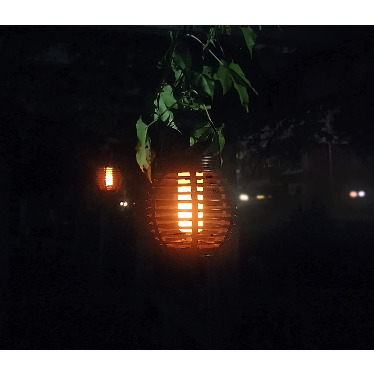 Solar Lights Outdoor Hanging Lantern Waterproof Outdoor Lights for Garden Patio Backyard Pathway and Tabletop Decoration Lamps Black (1 Pack)