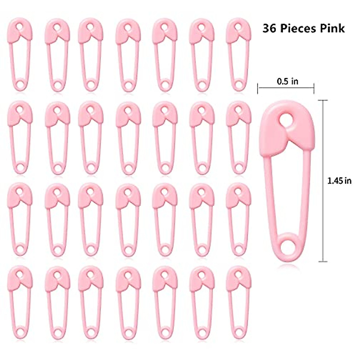 Mini Plastic Safety Pin Girl Baby Shower Table Decor 72Pcs Pins Baby Shower Favor Charms(36 Pink + 36 Blue)