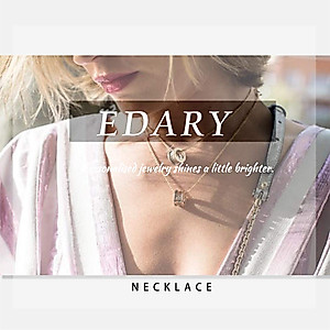 Edary Boho Layered Necklace Moon Necklaces Map Pendant Silver Jewelry for Women(Silver)