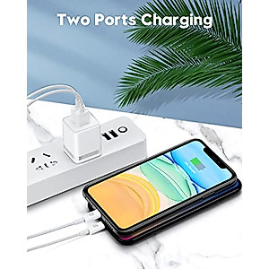 iPhone Charger [MFi Certified], LUOSIKE 2 X 10FT iPhone Charger Cord Long Charging Cable + 2-Pack Dual USB Wall Charger Block Cube Adapter Plug for iPhone 13 12 Pro Max 11 XS XR X 8 7 6 Plus SE, iPad