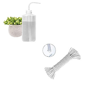 ORIMERC 30 Feet Self Watering Wick Cord for Vacation Potted Plants Planter Sitter Auto Waterer Wash Can Bonsai Terrarium Orchids Seedling African Violets and 500ML Watering Bottle for Succulents