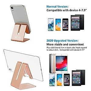 Urmust Cell Phone Stand for Desk Phone Holder Dock Cradle Stand for iPhone 14 13 12 11 Pro Max X Xr 8 Plus 7 6,Tablet(4-10in) [2023 Updated Version] Gold