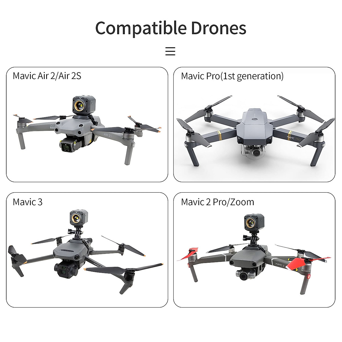 Hanatora Drone Night Flight Lights for DJI Air 3/2S,Mavic Air 2,Mavic 3/Classic/Cine,Mavic 2 Pro/Zoom,Mavic Pro,Led Search Light Kit Accessories