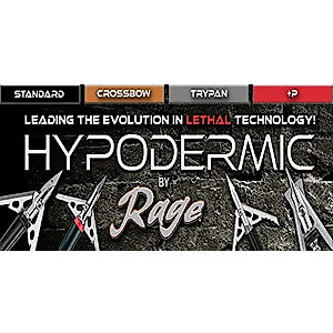 RAGE Hypodermic Crossbow Broadhead, 100g, Multi (39600),silver