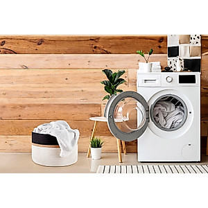 CuddleHaus | Modern Boho Basket | Living Room Blanket Storage Holder | Nursery Laundry Baskets | Baby and Kids Room Toy Organization | Woven Cotton Rope Bathroom Towel Basket