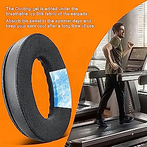 SoloWIT Cooling-Gel Ear Pads Cushions Replacement, Earpads for Bose QuietComfort 35 (QC35) and Quiet Comfort 35 II (QC35 II) Over-Ear Headphones, Noise Isolation Foam - Black