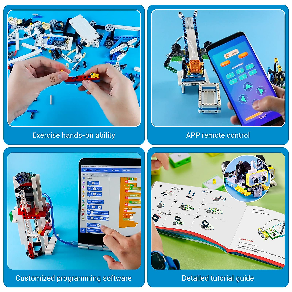 Programming Kit Compatible with Micro:bit, 12-in-1 Kids Graphics Programming, Robot Toy for Learning Code, Magnetic Electronic Module, Crowbits Inventor Kit (Micro:bit Not Included)