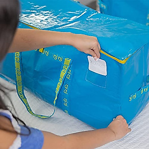 Extra Large Heavy Duty Moving Bags,Storage Bags with Handles for Packing ,4 Large Totes,Waterproof Oversized Organizers,Reinforced Puncture Resistance and Strong Zipper Pulls,Alternative To Moving Box