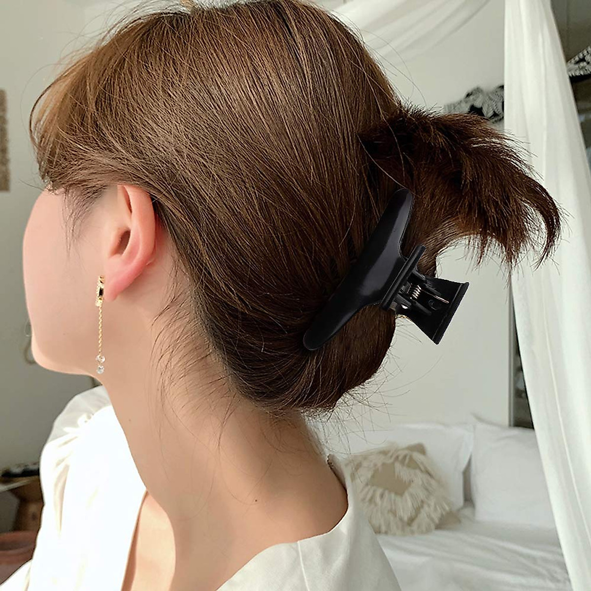 Ondder Black Butterfly Hair Clips for Styling, Cutting, Coloring - Pro Salon Clamps and Claws Hair Accessories