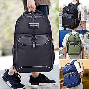 MZIPLINE Travel Backpack Bag - Smell Proof - Anti-Theft Business Laptop Backpack with Lock,Large Daypack Travel bags for College Men & Women (Black)