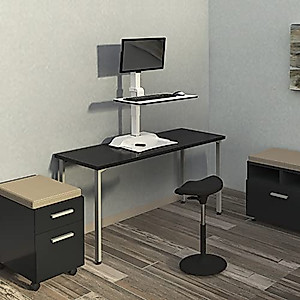 Safco Products 2192WH Soar Electric Sit/Stand Desk Converter, Single Monitor Mount, White