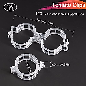 120 Pack Tomato Clips for String Plant Clips for Climbing Plants Supports Clips Garden Supplies Tomato Ties Plastic Tomato Plant Support Vegetables to Grow Upright Healthier