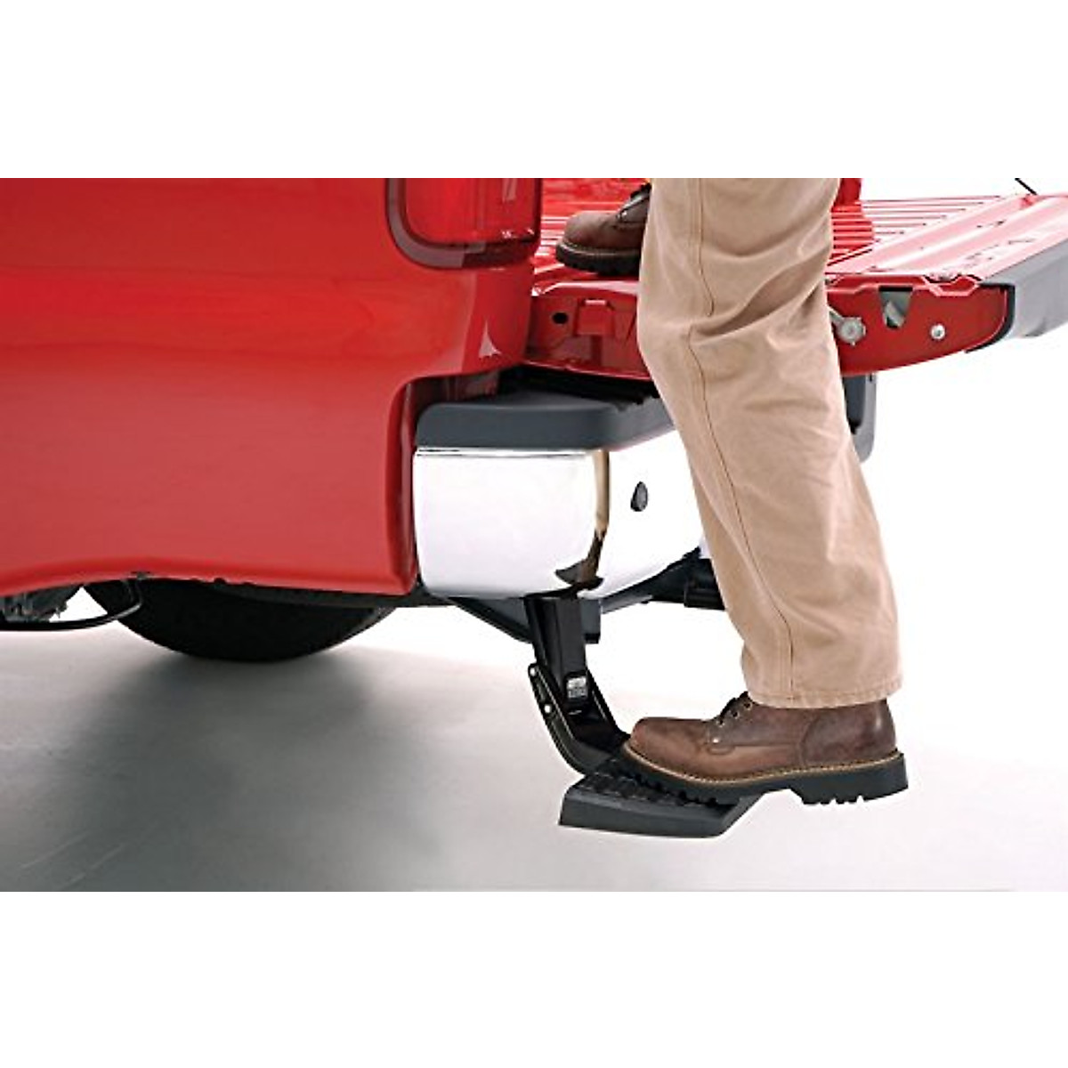 AMP Research 75303-01A BedStep Retractable Bumper Step for 1999-2016 Ford F-250/F-350/F-450 , Black