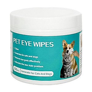 Tear Stain Wipes, Eye Cleaner Pads, 100 Count Dog Eye Cleaner Tear Stain Remover, Eye Cleaning Wipes, Convenient Cleaning Pads, Eye Cleaning Wipes, Grooming Kit, Tear Stain Pads for Pets,