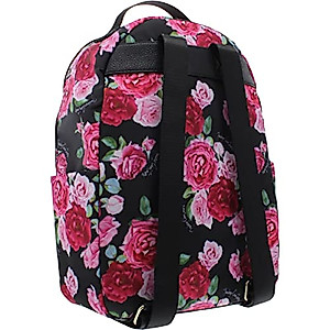 Juicy Couture Womens Sport Yourself Floral Print Recycled Backpack Black Large