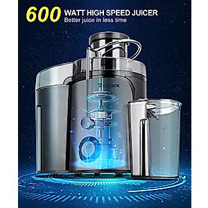 Juicer machine, 600w Juicer with Wide Chute
