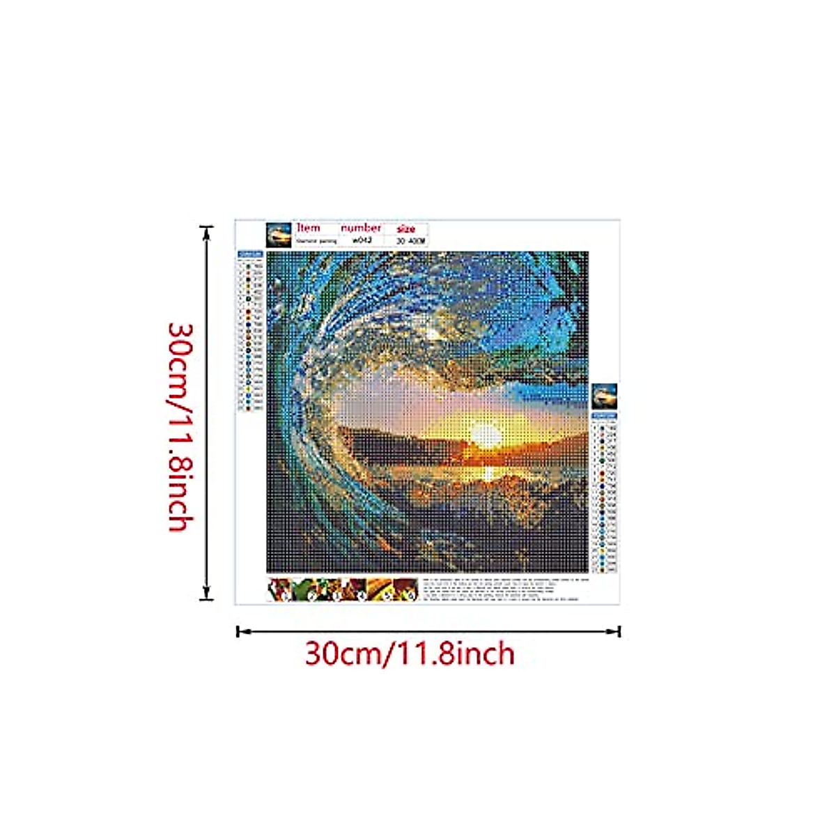 Beaudio Landscape Series Diamond Painting Kits for Adults- Golden Waves- DIY Round Full Drill 5D Diamond Art for Home Wall Decor(11.8x11.8inch)