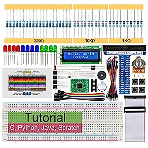 FREENOVE LCD 1602 Starter Kit for Raspberry Pi 5 4 B 3 B+ 400 Zero 2 W, 535-Page Detailed Tutorial, Python C Java Scratch Processing Code, 151 Items, 69 Projects (Raspberry Pi NOT Included)