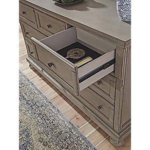 Signature Design by Ashley Lettner Modern Traditional 7 Drawer Dresser, Light Gray