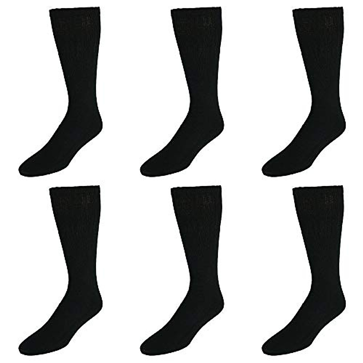 Everlast Men's Over the Calf Black Tube Socks 6 Pack