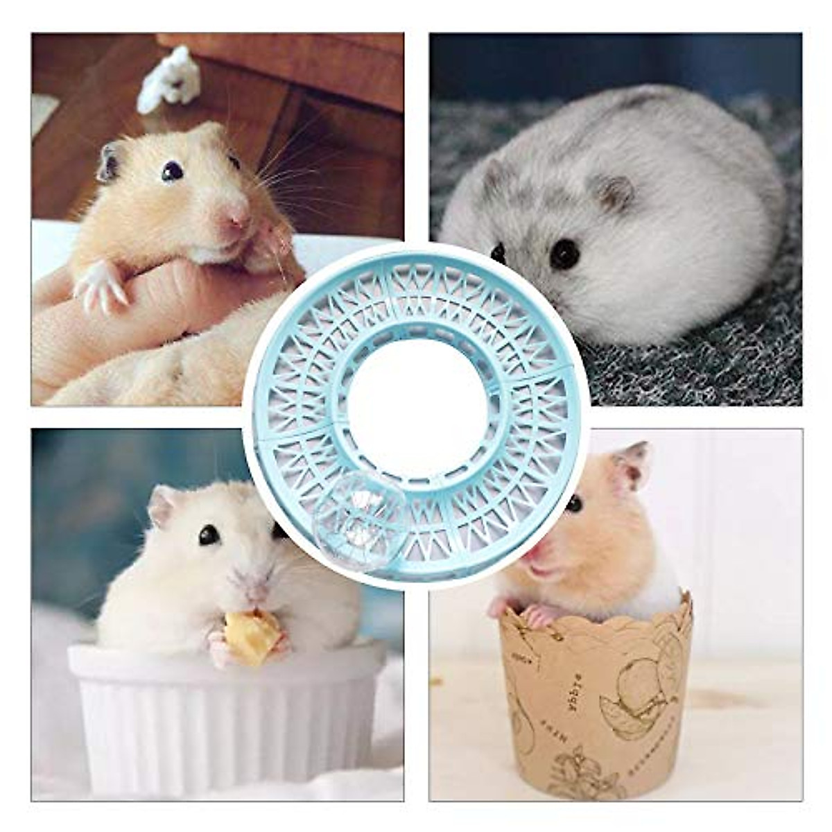 WishLotus Hamster Track 4Pcs, Hamster Jogging Exercise Ball Track Detachable DIY Hamster Running Track Doing More Activities Plastic Hamster Ball Track for 12cm, 14cm, 16cm, 18cm Running Balls (Blue)