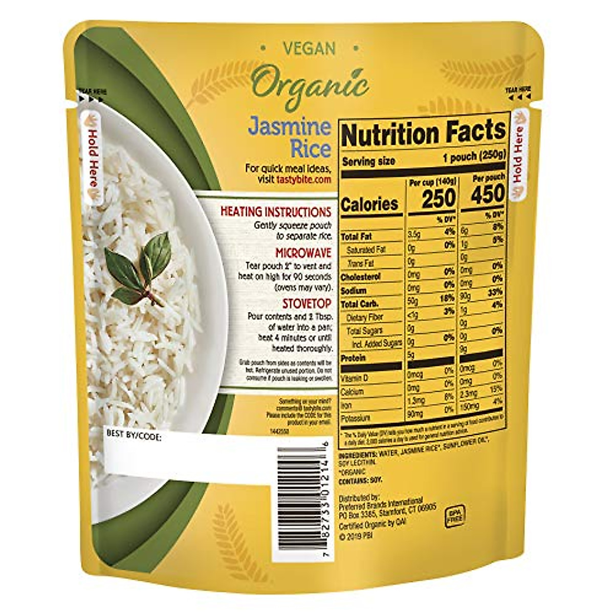Tasty Bite Jasmine Rice, Microwaveable Cooked Rice, 8.8 Ounce (Pack of 6)