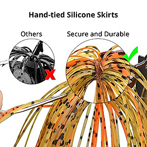 MadBite Bladed Jig Fishing Lures, 5 pc Multi-Color Kits, Irresistible Vibrating Action, Sticky-Sharp Heavy-Wire Needle Point Hooks, Popular 3/8 oz Sizes, includes Storage Box