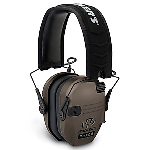 Walker's Razor Slim Shooter Electronic Hunting Folding Hearing Protection Earmuffs with 23dB Noise Reduction and Sound Amplification, (2 Pack)