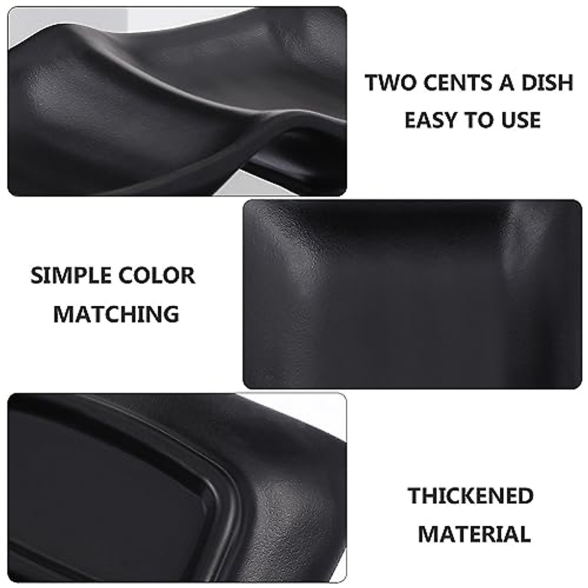 DOITOOL Japanese Serving Tray 2Pcs Dual Dipping Bowls Melamine Sauce Dishes Divided Soy Sauce Dishes Sushi Dipping Plates BBQ Sauce Food Containers