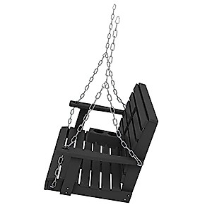 KINGYES Outdoor Hanging Porch Swing, 2 Seat Patio Swing Chair with Cup Holders, Waterproof Swing Chair Bench for Courtyard & Garden, 660LBS Weight Capacity, Black