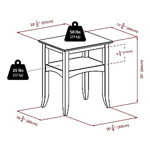 Winsome Camden End Table, Coffee, 17.32x22.44x25.98