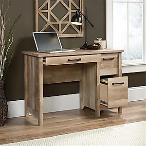 Pemberly Row Engineered Wood and Metal Computer Desk in Lintel Oak
