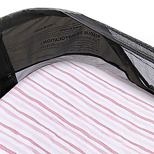 Bassinet Sheets Fits 20" x 30" AMKE, Graco Travel Lite Crib, Maxi-COSI Iora and Simmons Kids Bassinet(not for Twins), 2 Pack, 100% Jersey Cotton, Breathable and Soft, Pink(Envelope Style)