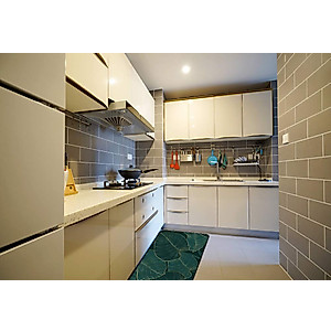 Kitchen Rugs Floor Standing Mats Absorbent Non Slip Cushioned Sink Office Desk Laundry ﻿Green Monstera Area Rugs Water Absorbent Balcony Porch Home Decor 39x20 inch