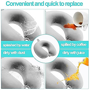 Neck Pillow Cover, Travel Neck Pillow Cover, Travel Neck Pillow Case Cover, Airplane Pillow Cover, U Shaped Neck Pillow Washable Cover (Only Pillow Covers, no Filler)