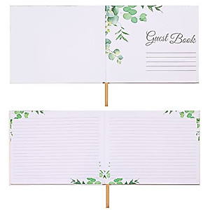 DICANG Wedding Guest Book - Sign in Guest Book Wedding Reception - 120 Pages Wedding Registry Guestbook with Gold Foil, Gilded Edges and Two Markers Pen, Guestbook Wedding 9 x 7 Inch
