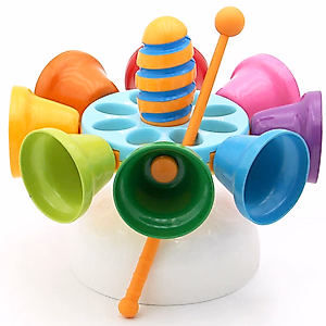 TOYMYTOY 1 Set Music Rotating Bell Toy Baby Percussion Instrument Bell Toys for Baby, Kids Musical Instruments Set Baby Drum Set Educational Toy Musical Bells for Kids