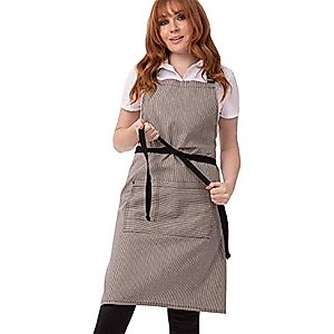 Chef Works Unisex Portland Bib Apron, Black, One Size