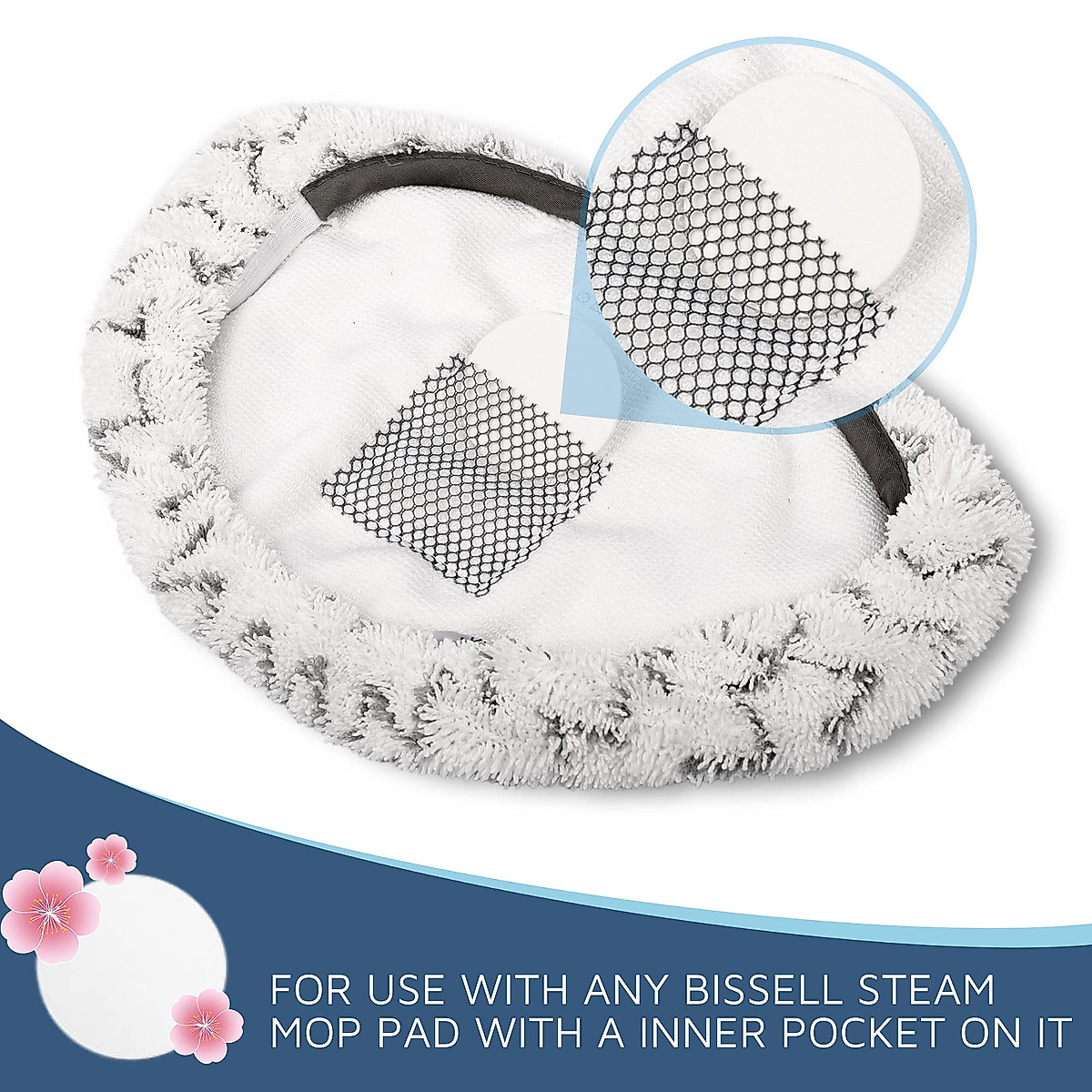 24 Pcs Fragrance Discs Compatible with Bissell Powerfresh and Symphony Series Steam Mop Pad, Including 4 Different Scent Discs (12 Spring Breeze, 4 Lemon, 4 Jasmine, 4 Ocean Breeze)