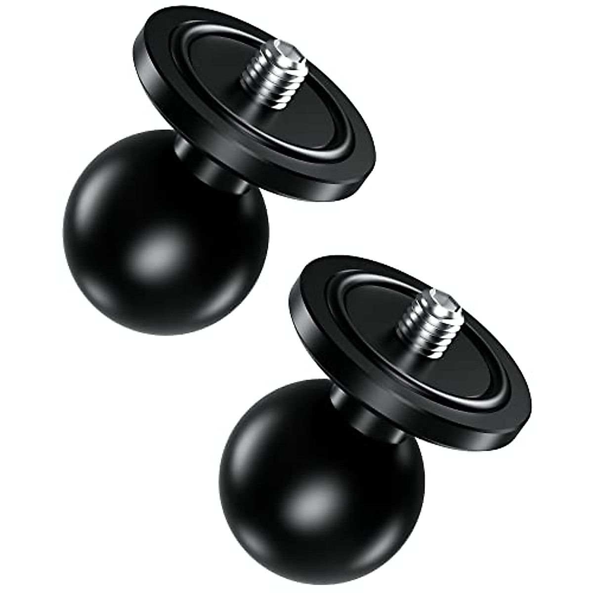 BRCOVAN 2 Pack, Aluminum Alloy 1'' Ball Adapter with 1/4"-20 Threaded Stud for Action Camera & Camcorder Compatible with RAM Mounts B Size 1'' Ball Double Socket Arm