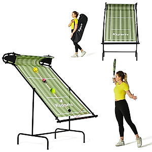 Ksports Tennis Rebounder Net – Multi Racket Sports Trainer for Tennis, Pickleball, Padel, Squash & Racquetball – Quick Assembly, Portable with Carry Bag (Green, Regular)