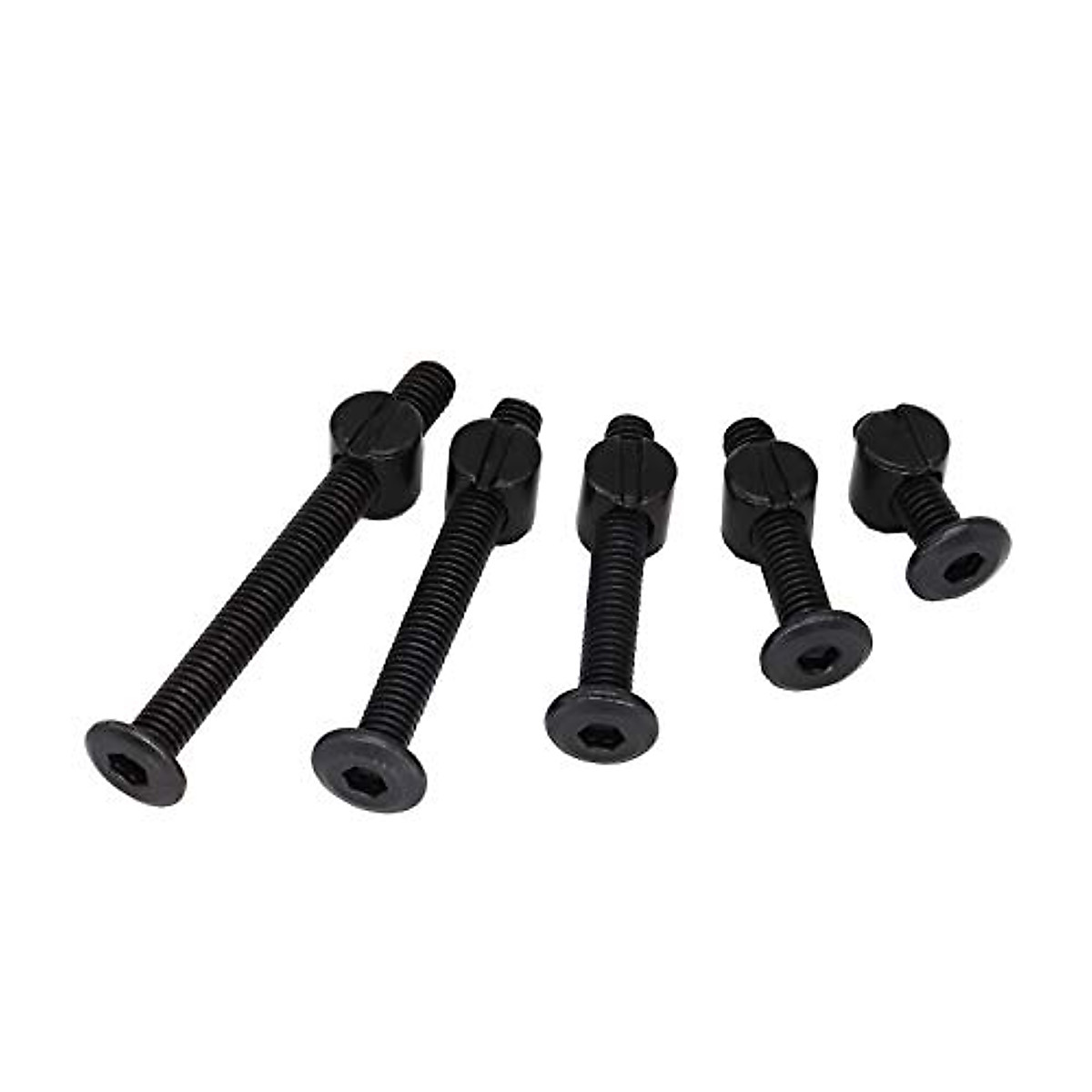 cSeao M6 x 20mm/30mm/40mm/50mm/60mm Baby Bed Crib Screws Hardware Replacement Kit, 25-Set Black Socket Cap Screws Barrel Nuts Assortment Kit for Chairs Cot Bed Crib Furnitures