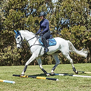 Weatherbeeta Prime Marble Shimmer Jump Shaped Saddle Pad, Green/Gold Swirl Marble Print, Full