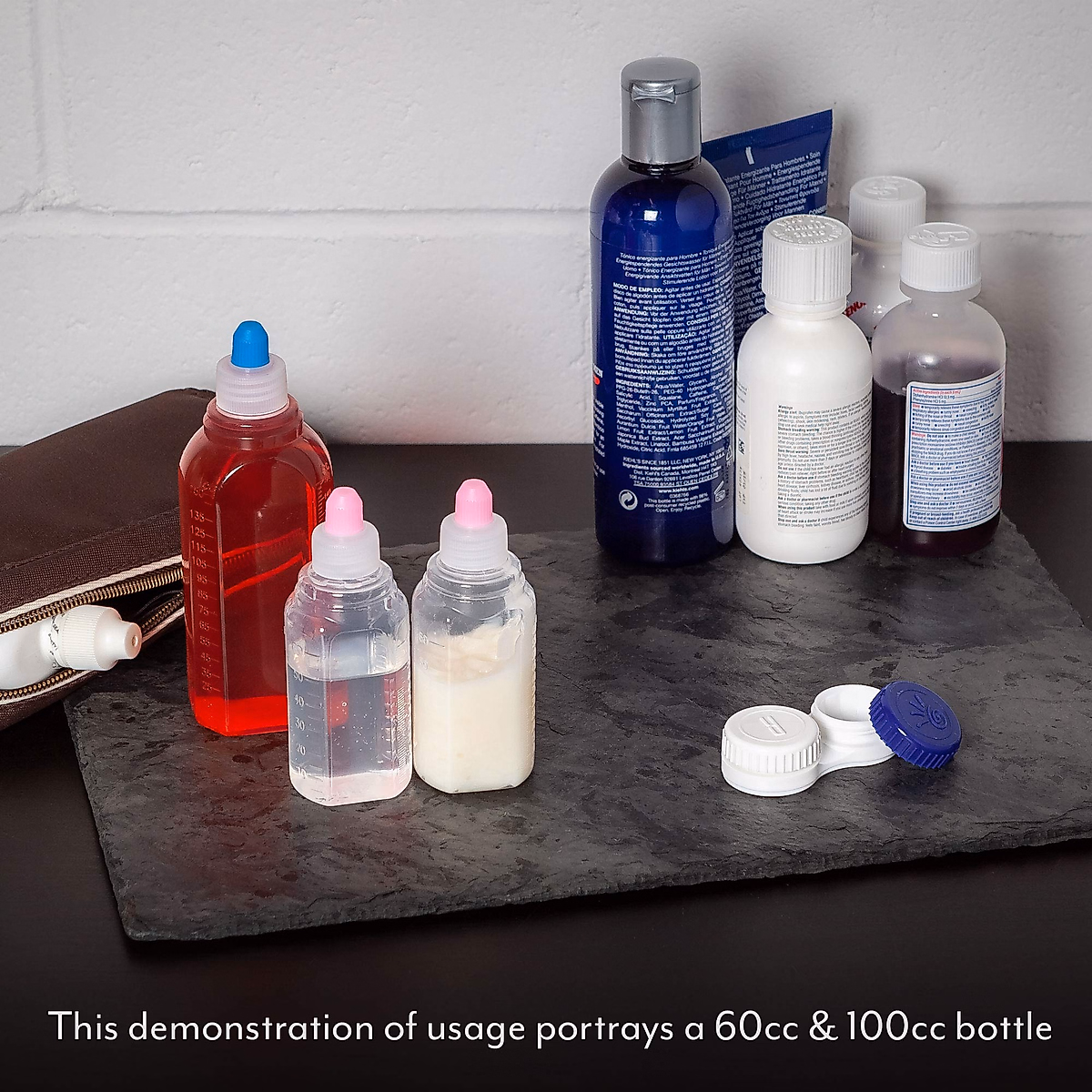 Reusable Liquid Container (30cc) - Squeezable Travel Bottle BPA-Free With Twist Cap - 10 Bottle Pack