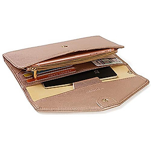 ZOPPEN Passport Holder for Women Travel Wallet Rfid Blocking Passport Cover Document Organizer Strap Ver.5, 07 Rose Gold