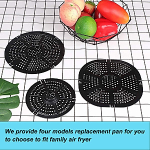 Air Fryer Replacement Grill Pan Fit for Power Dash Chefman 3.7 QT Air Fryers,Non-Stick Fry Pan, Dishwasher Safe - 7.87 in
