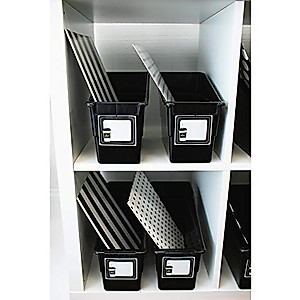 Schoolgirl Style Simply Stylish 6-Pack Decorative Teacher File Folders, 11.75" x 9.5" Black and White Letter Size File Folders With 1/3-Cut Tabs for Filing Cabinet, Office Supplies File Organizers