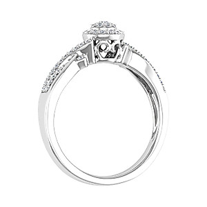 1/4 Carat Round Diamond Engagement Ring in 10K White Gold (Ring Size 6)